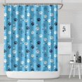 Dog Paw Print Blue Pattern Waterproof Shower Curtain, Mildew Resistant ...
