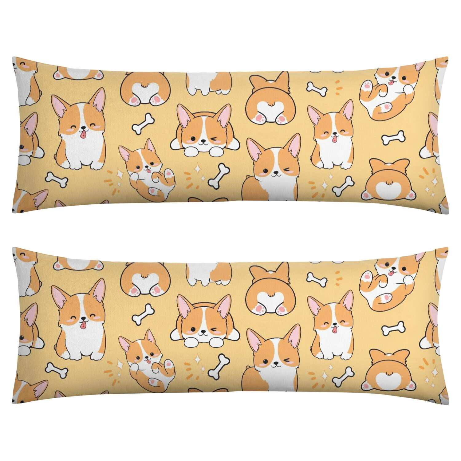 Dog Paw Print Body Pillow Cover 20x54 - Full Body Support - Cute Pet ...