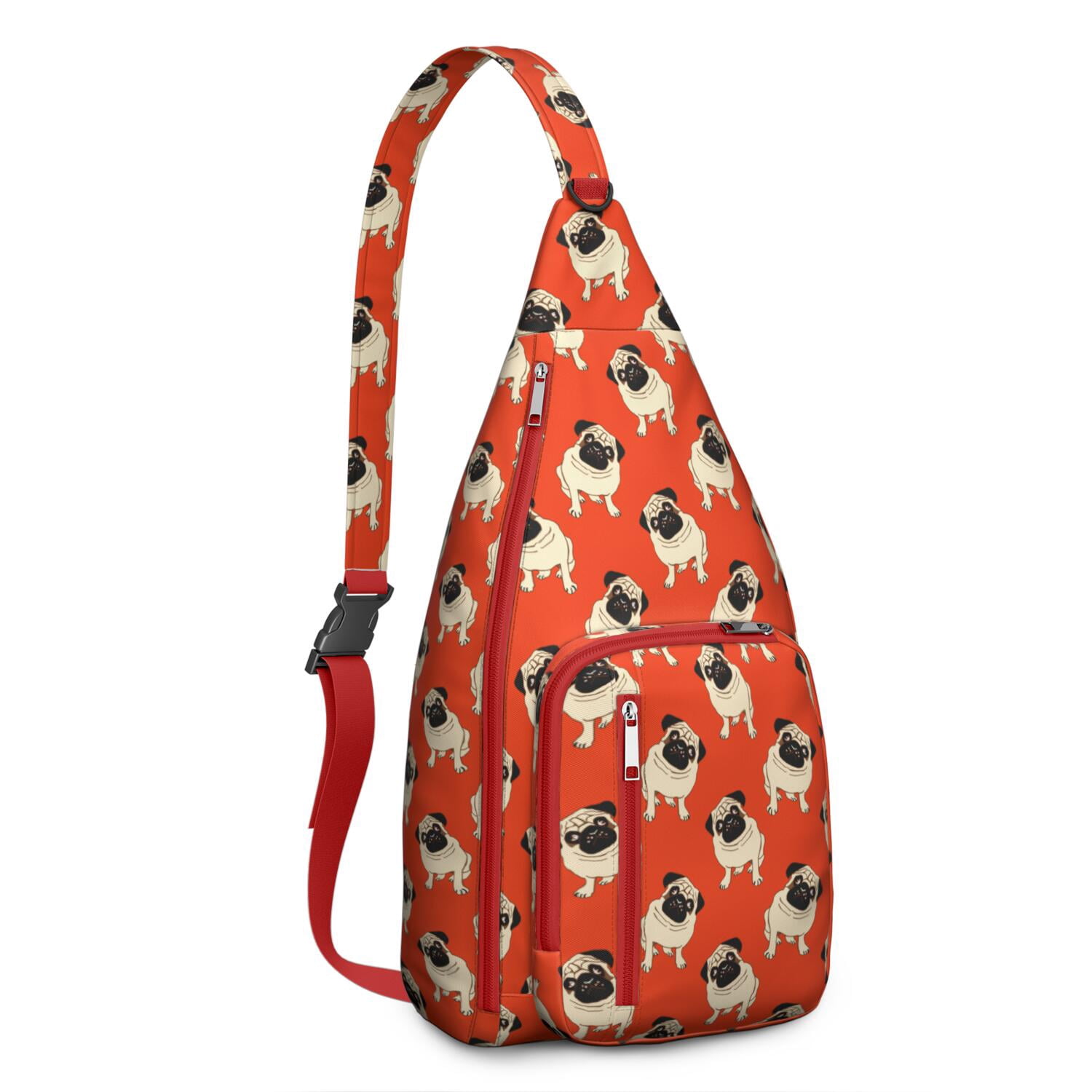 Dog Paw Print Crossbody Bag Daypack for Men Women Funny Bone Waterproof ...