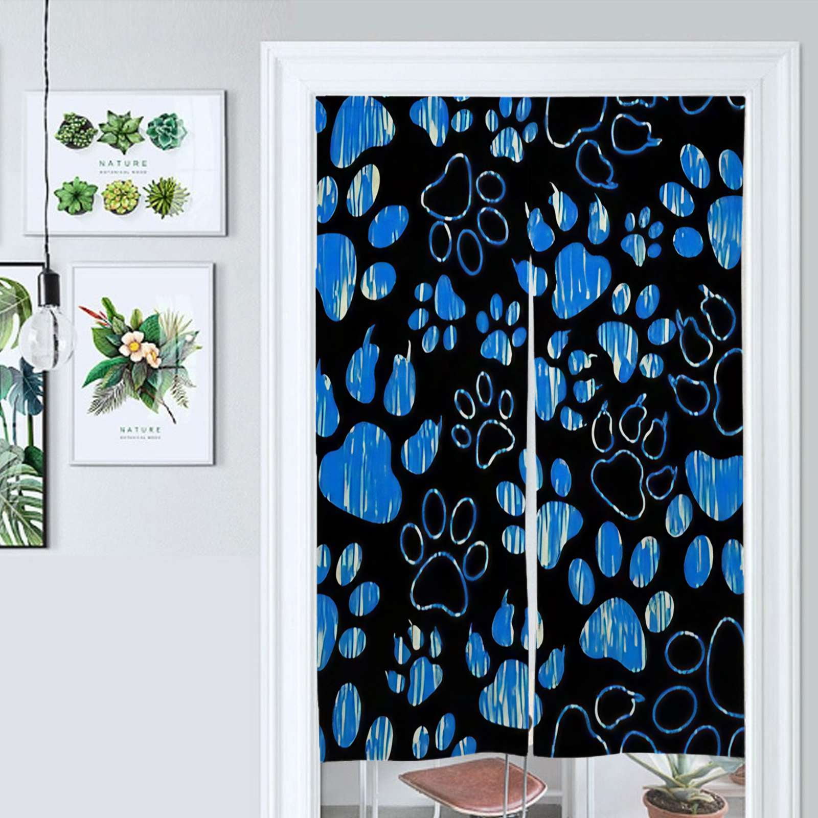 Dog Paw Print Door Curtain Nordic Living Room DoorCurtain Porch ...