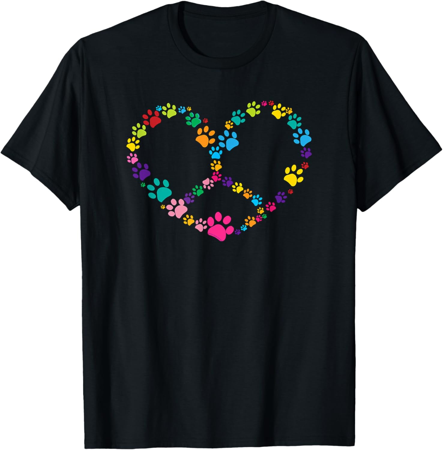 Dog Paw Print Heart Peace Sign Dog Lovers T-Shirt - Walmart.com