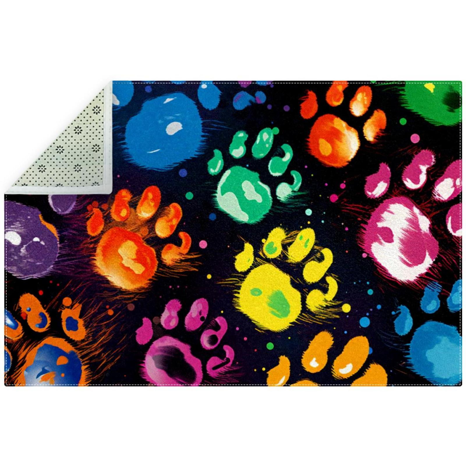 Dog Paw Print Kitchen Mat | Comfortable Polyester Floor Mat for ...