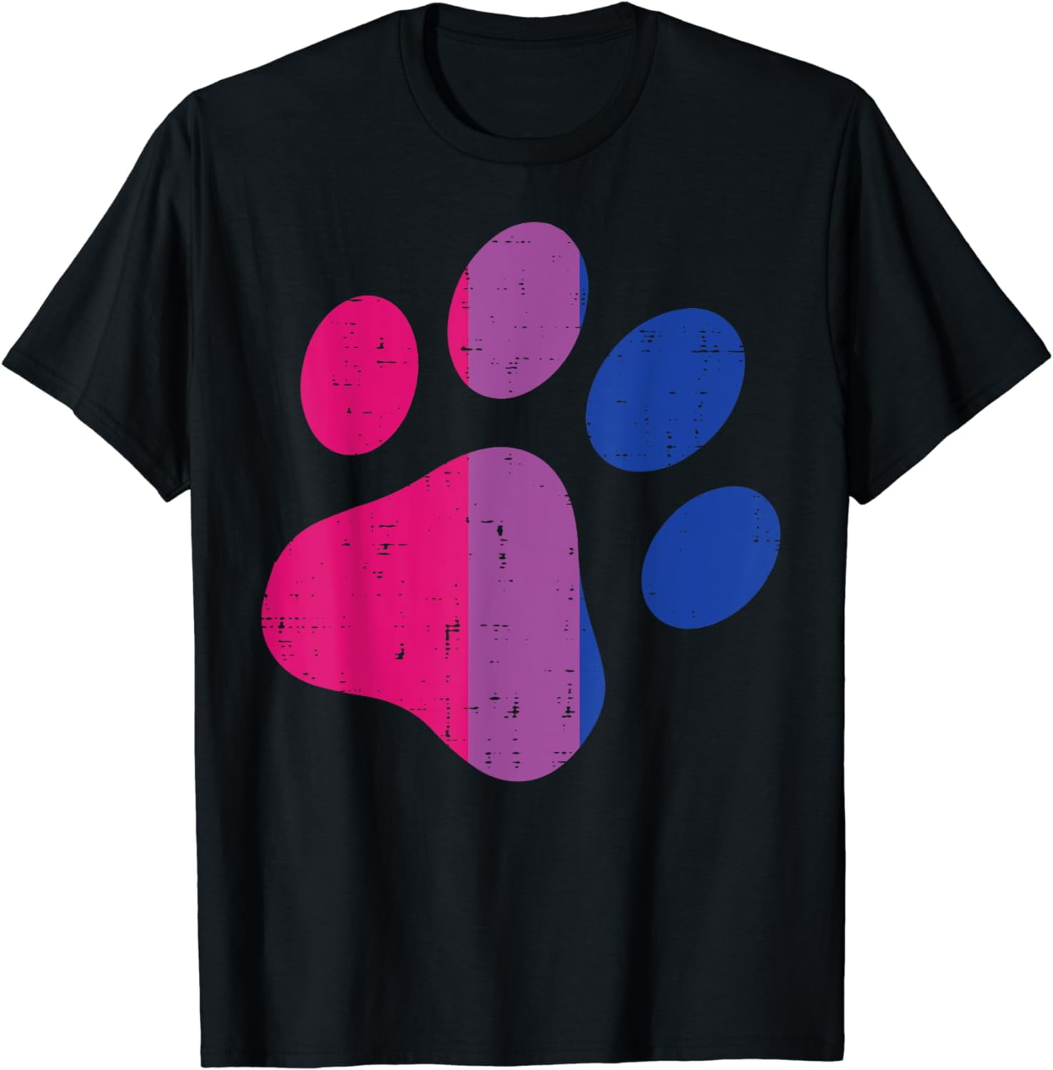 Dog Paw Print LGBTQ Bisexual Flag Gay Pride Bi Dog Lover T-Shirt ...