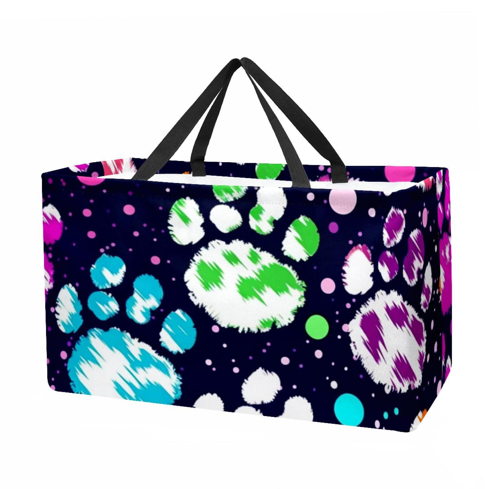 Dog Paw Print Large Capacity Reusable Laundry Bag – Foldable Oxford ...
