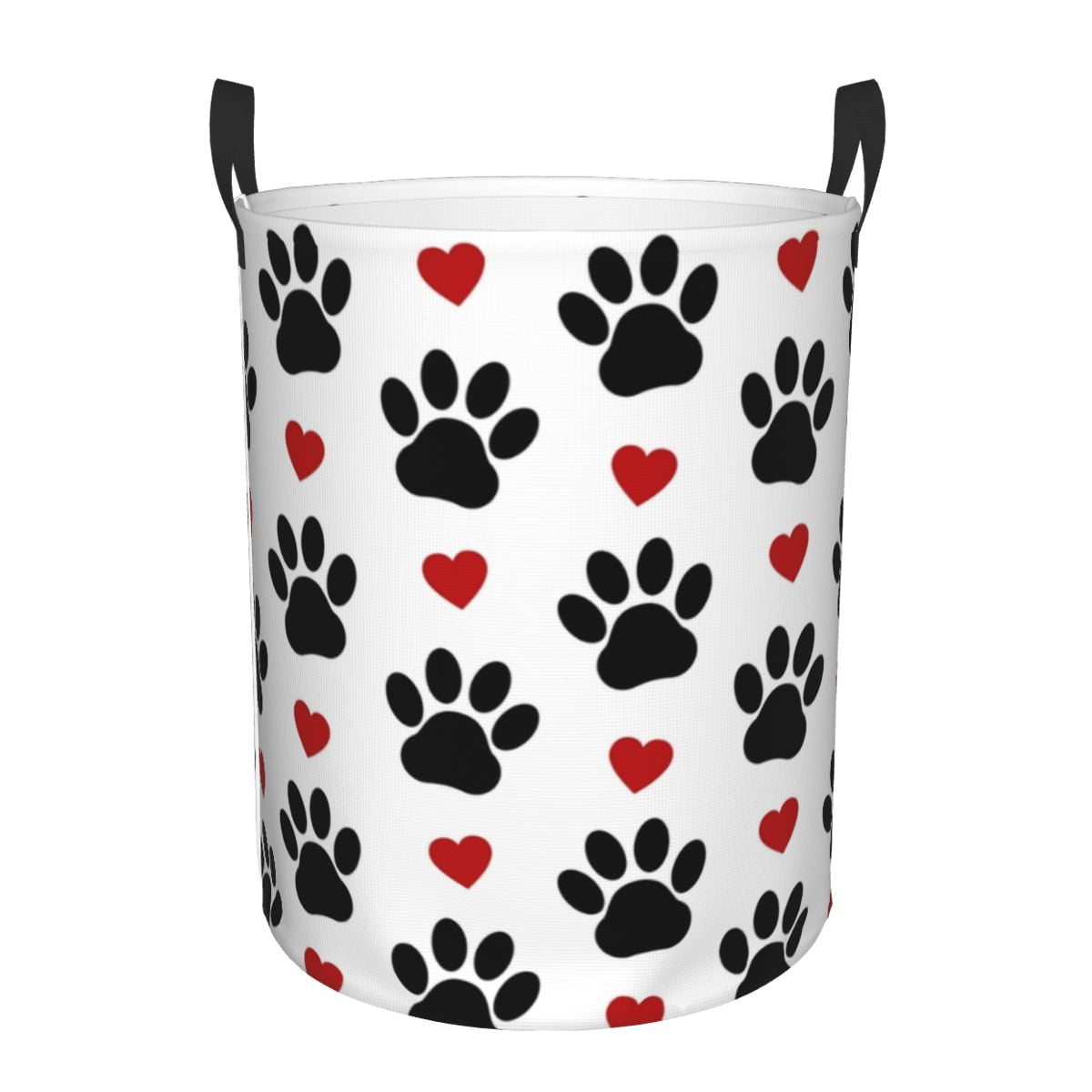 Dog Paw Print Laundry Basket Collapsible Puppy Paws Pattern Clothing ...