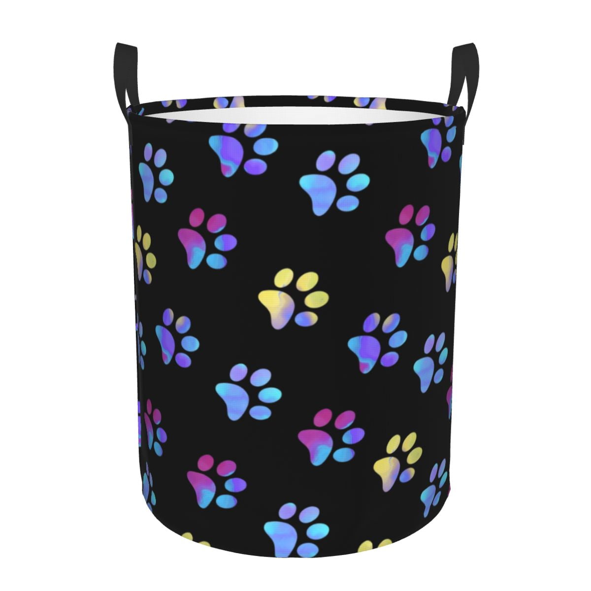 Dog Paw Print Laundry Basket Collapsible Puppy Paws Pattern Clothing ...