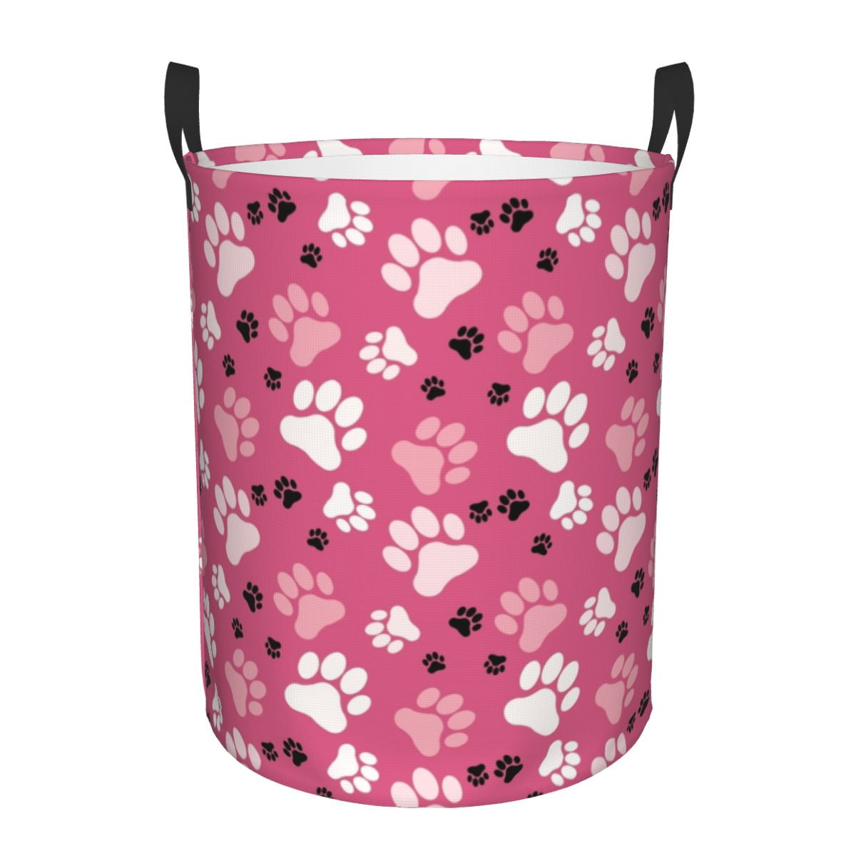 Dog Paw Print Laundry Basket Collapsible Puppy Paws Pattern Clothing ...