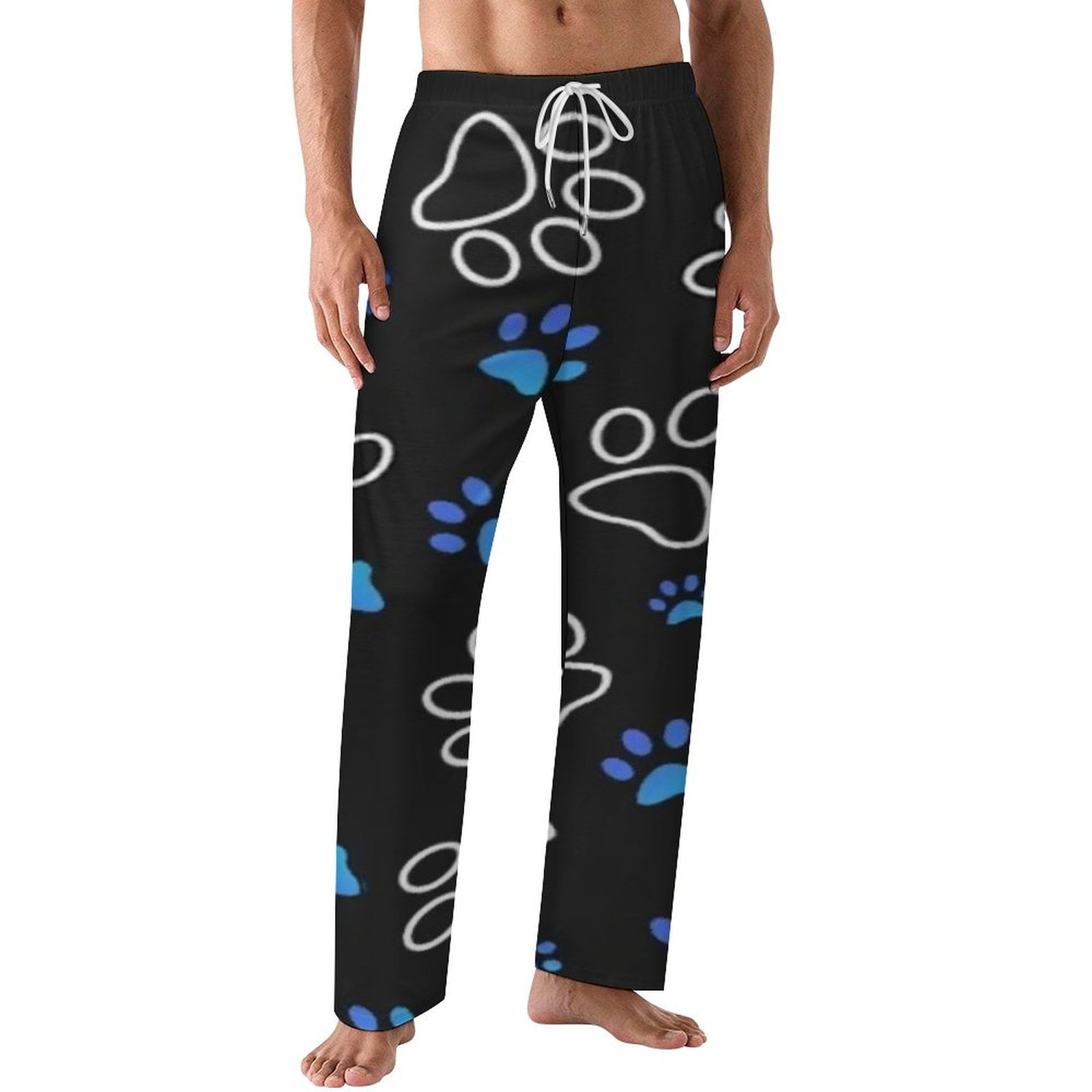Dog Paw Print Mens Pajamas Pajama Pants Mens Sleepwear Lounge Sleep ...