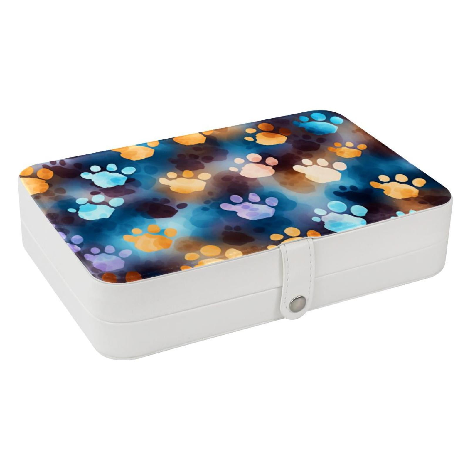 Dog Paw Print PU Leather Jewelry Boxes Necklace Holder Display Case ...