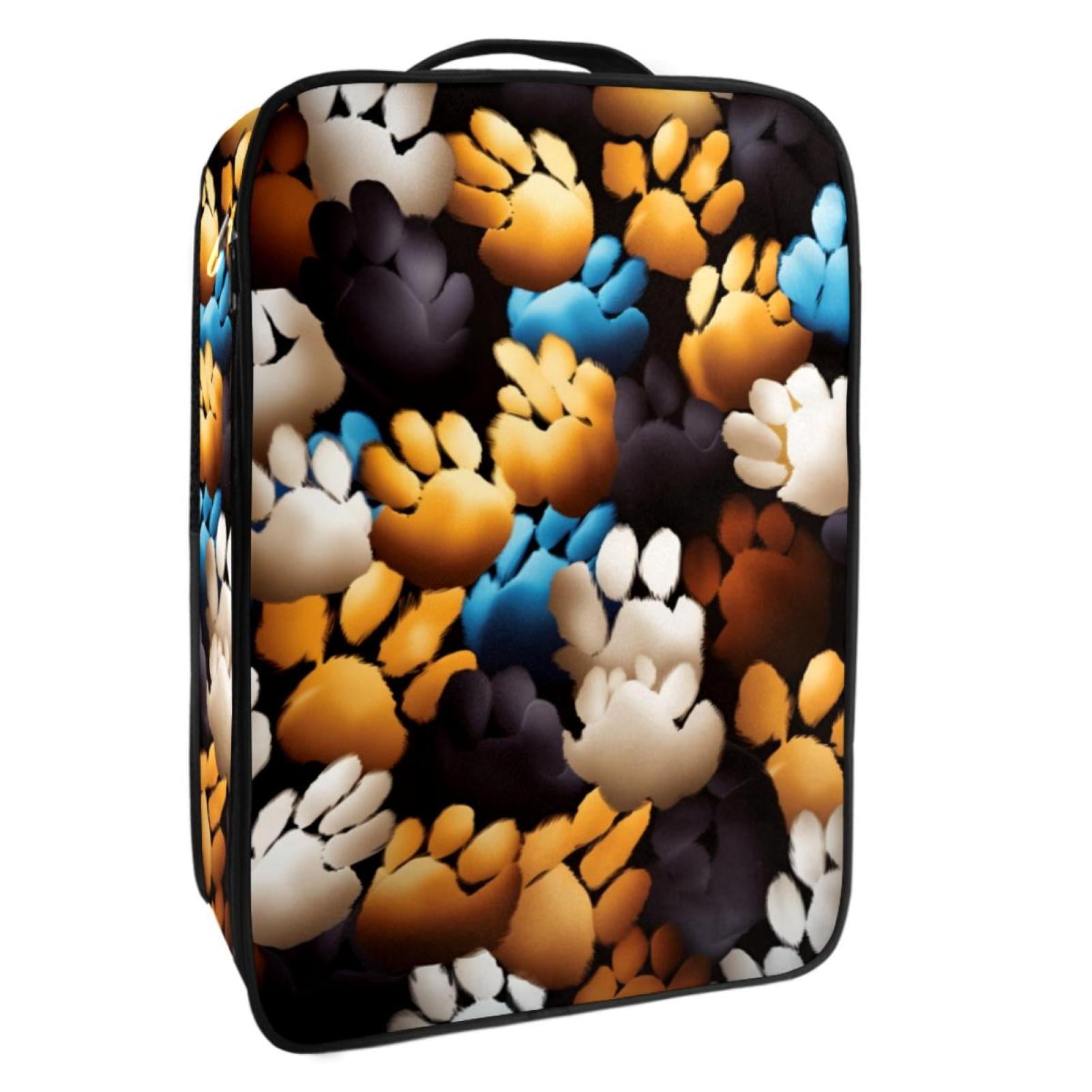 Dog Paw Print Polyester Shoe Box Organizer Rack for 9x12in Shoe Storage ...