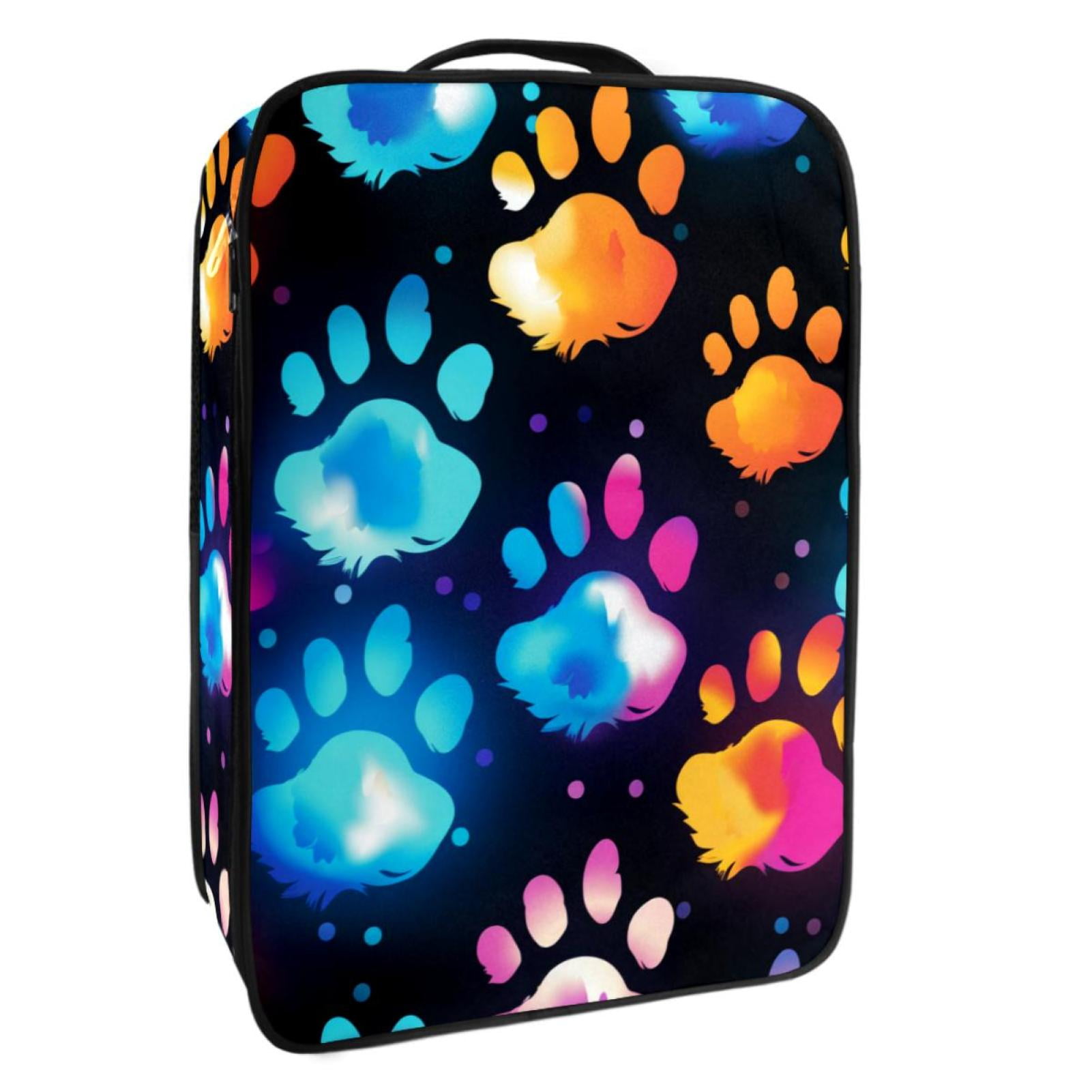 Dog Paw Print Polyester Shoe Storage Box Organizer, 23x31cm/9x12in ...