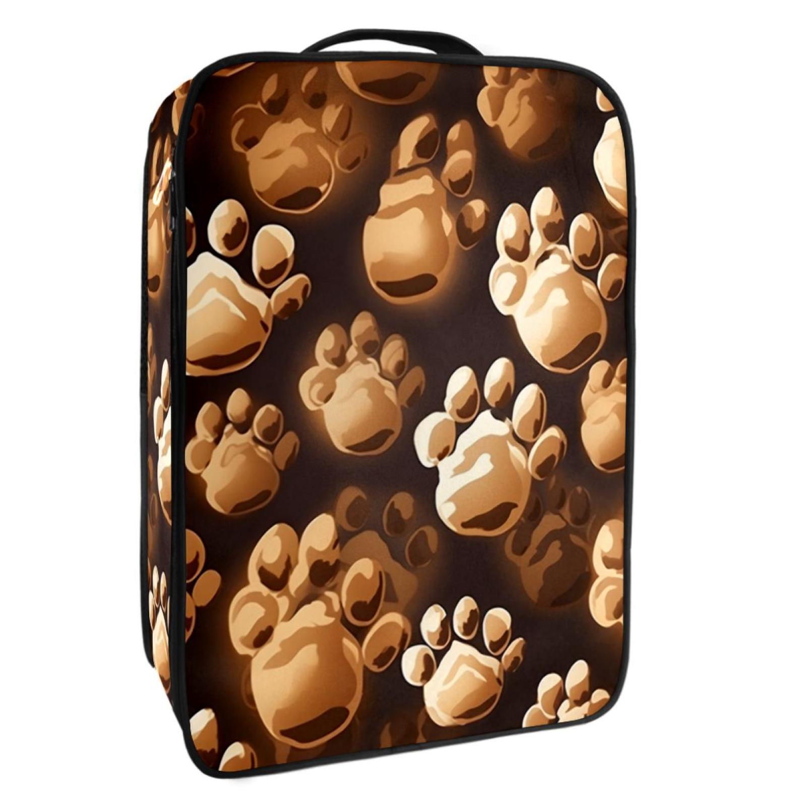 Dog Paw Print Polyester Shoe Storage Boxes, 23x31cm/9x12in, Stackable ...