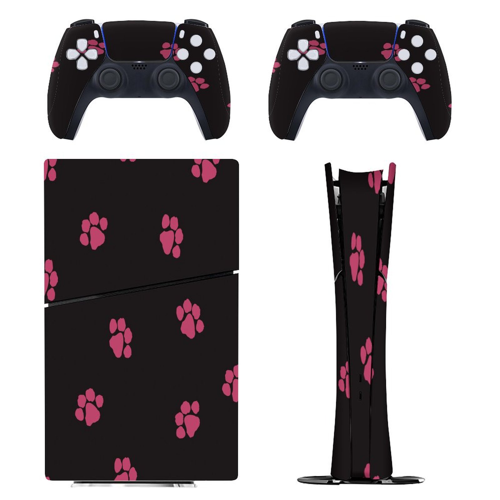 Dog Paw Print Repeat Pattern PS5/PS5 Slim Digital Disc Skin Sticker For ...