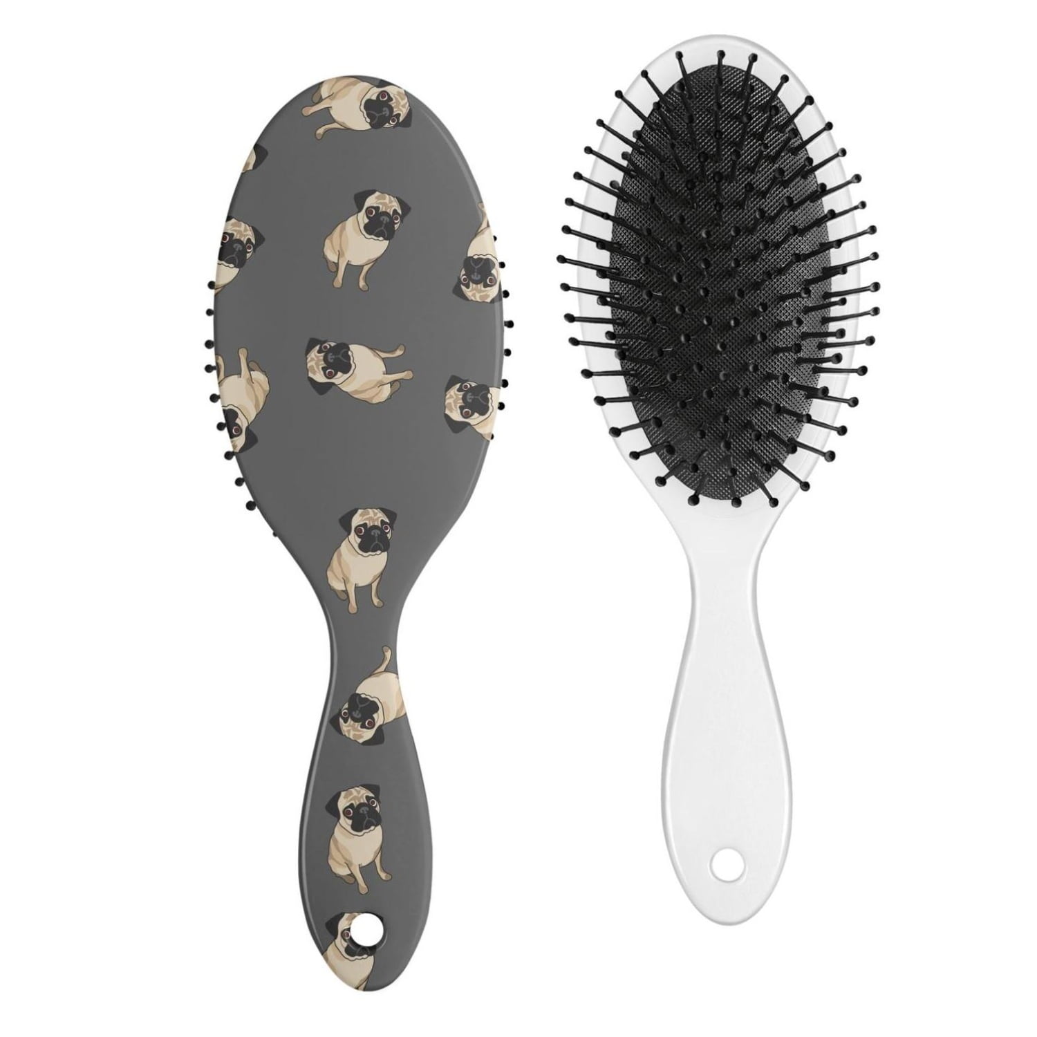 Dog Paw Print Round Bristle Brush - Smooth Detangling for Long Hair ...