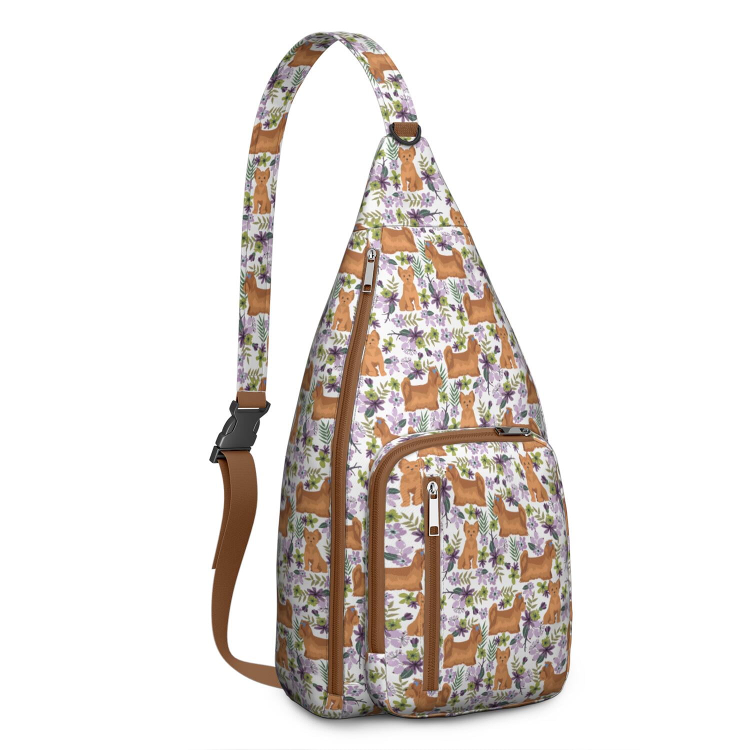 Dog Paw Print Sling Backpack - Cute Canine Themed Crossbody Bag for Pet ...