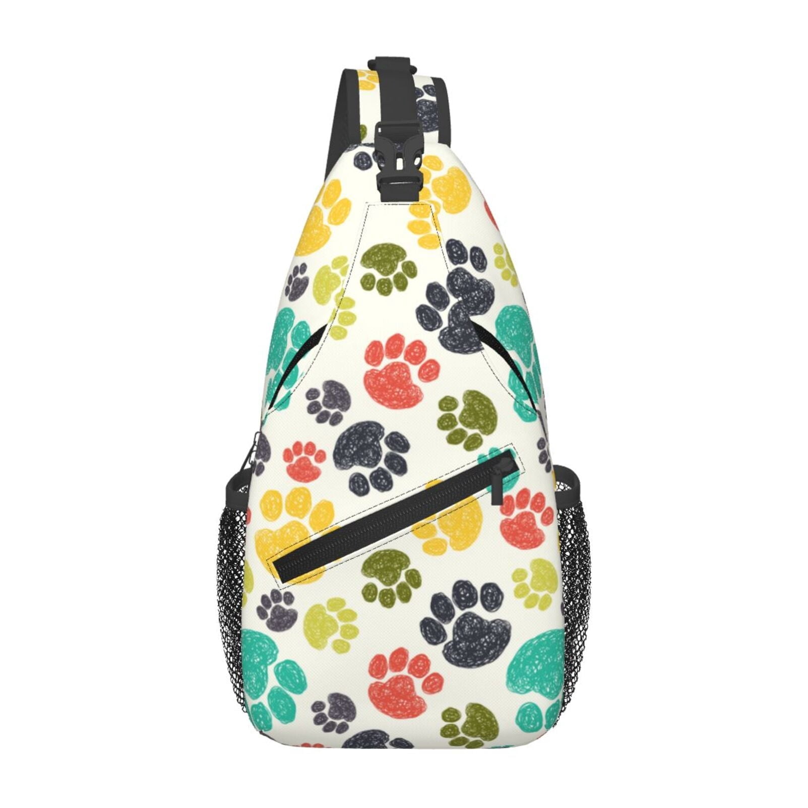 Dog Paw Print Sling Bag Backpack Unisex Crossbody Shoulder Daypack ...
