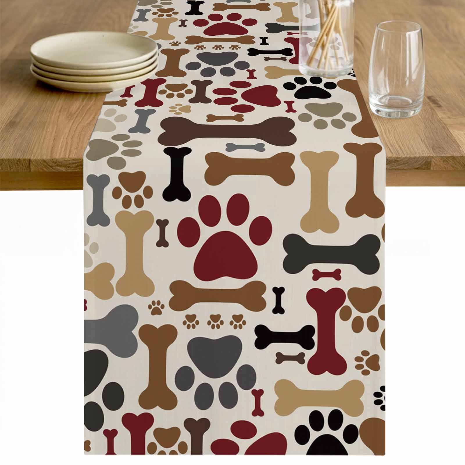 Dog Paw Print Table Runner 120 Inches Long Farmhouse Dress Scarves ...