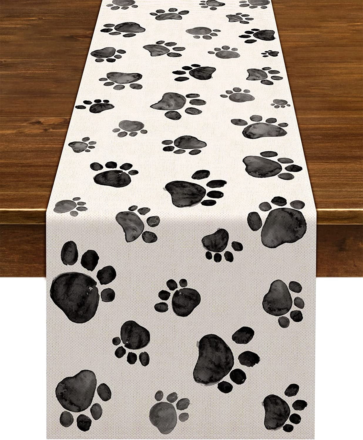 Dog Paw Print Table Runner Puppy Dog Birthday Party Decoration ...
