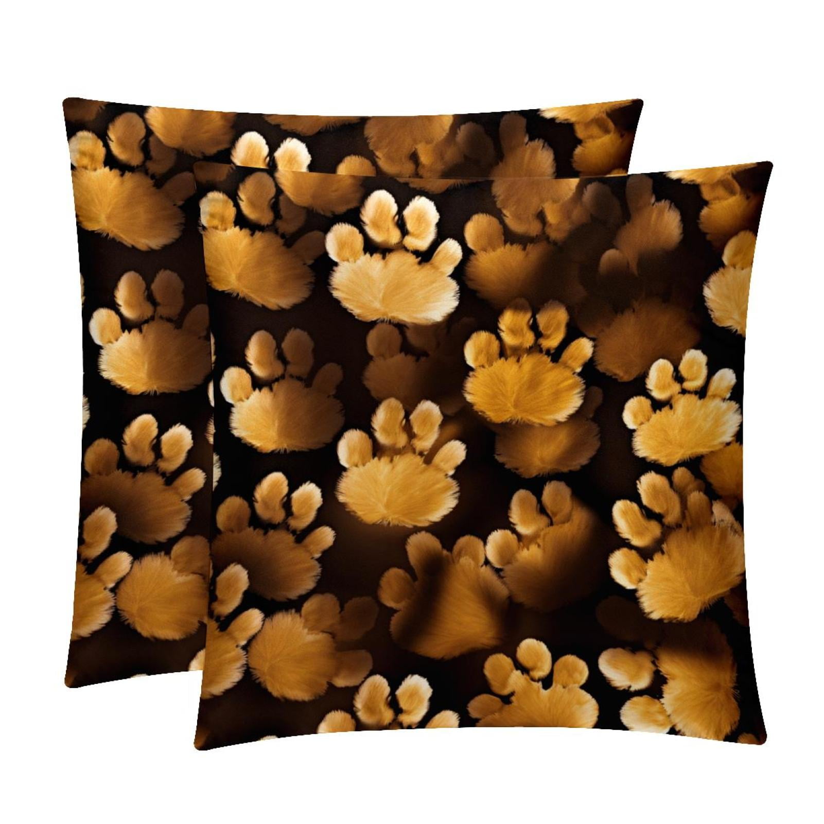 Dog Paw Print Throw Pillow Covers Set of 2 with Unique Patterns | Chair ...