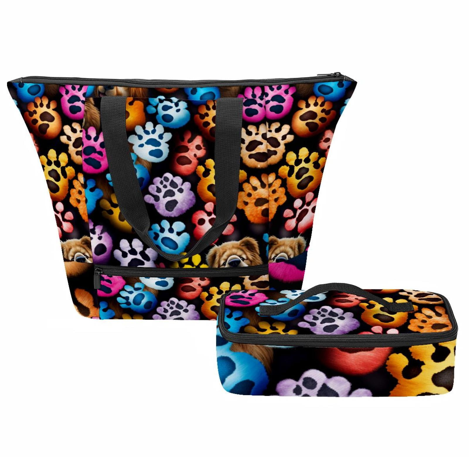 Dog Paw Print Water Repellent 900D Encrypted Oxford Cloth Crossbody Bag ...