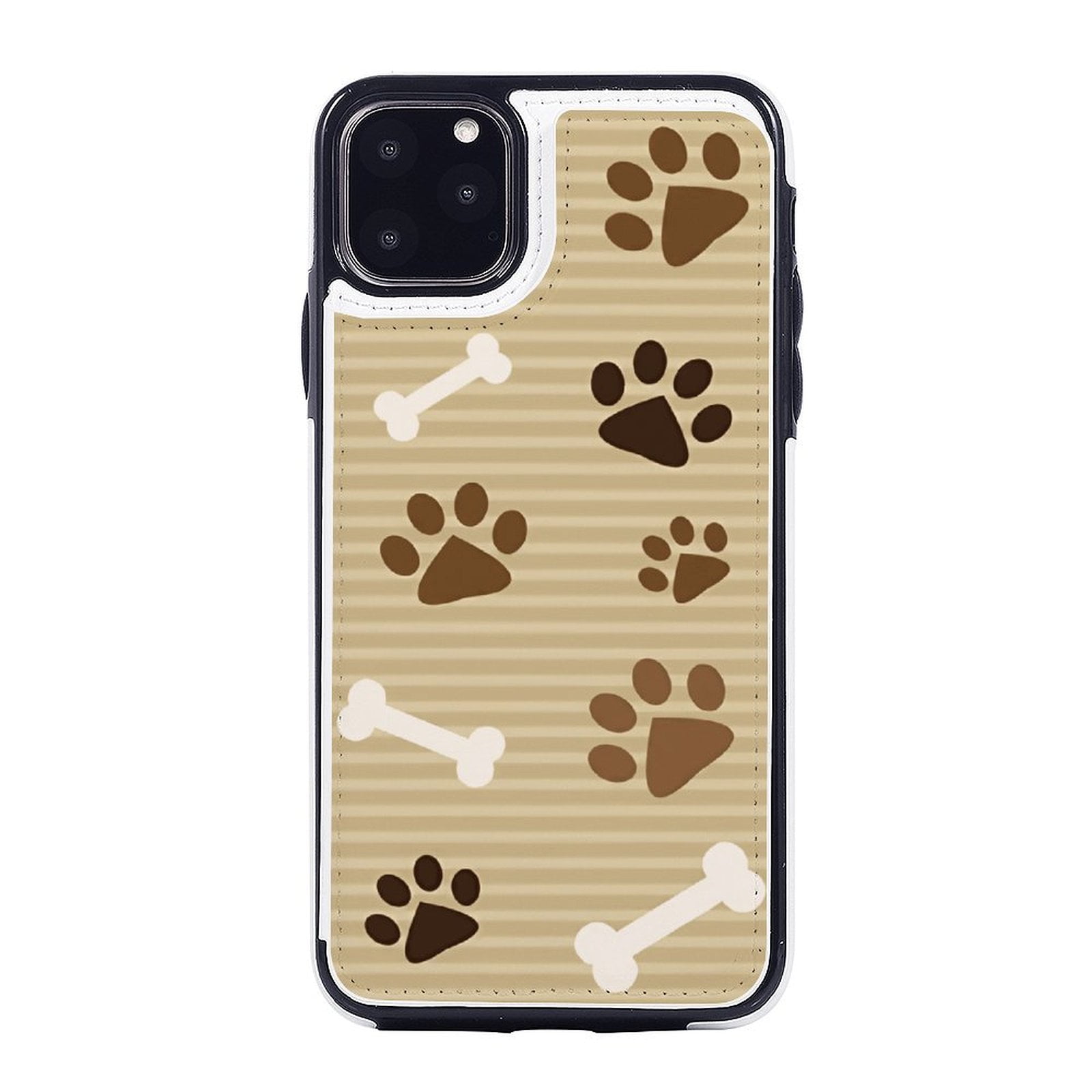 Dog Paw Prints And Bones Leather Wallet Case for iPhone 16 15 14 13 12 ...