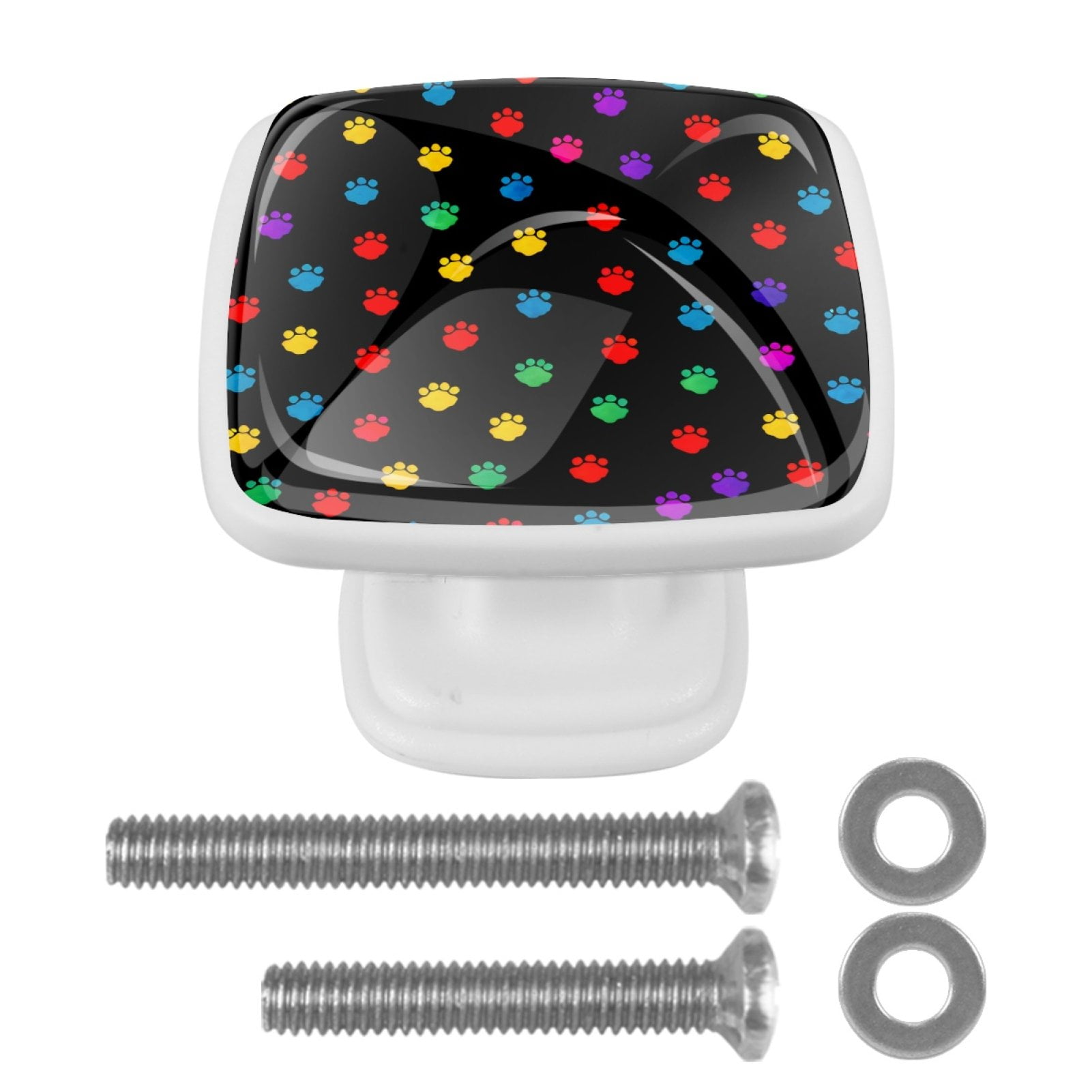 Dog Paw Prints Colorful Cabinets Door and Drawers Knobs Pulls,Furniture ...