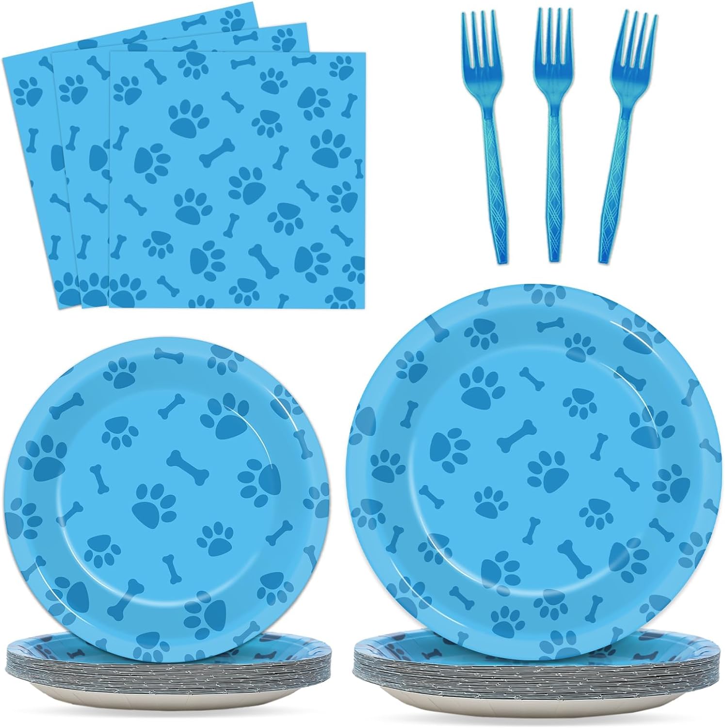 Dog Paw Prints Party Plates Napkins Dog Paw Print and Bone Sign ...