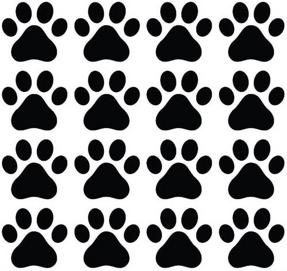 Dog Paw Prints - Vinyl Decals for Walls, (BLACK, 16 Paws) | Each Paw is ...