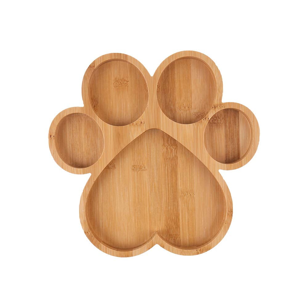 Dog Paw Shaped Serving Tray with 5 Grooves Wooden Cutting Board Claw ...