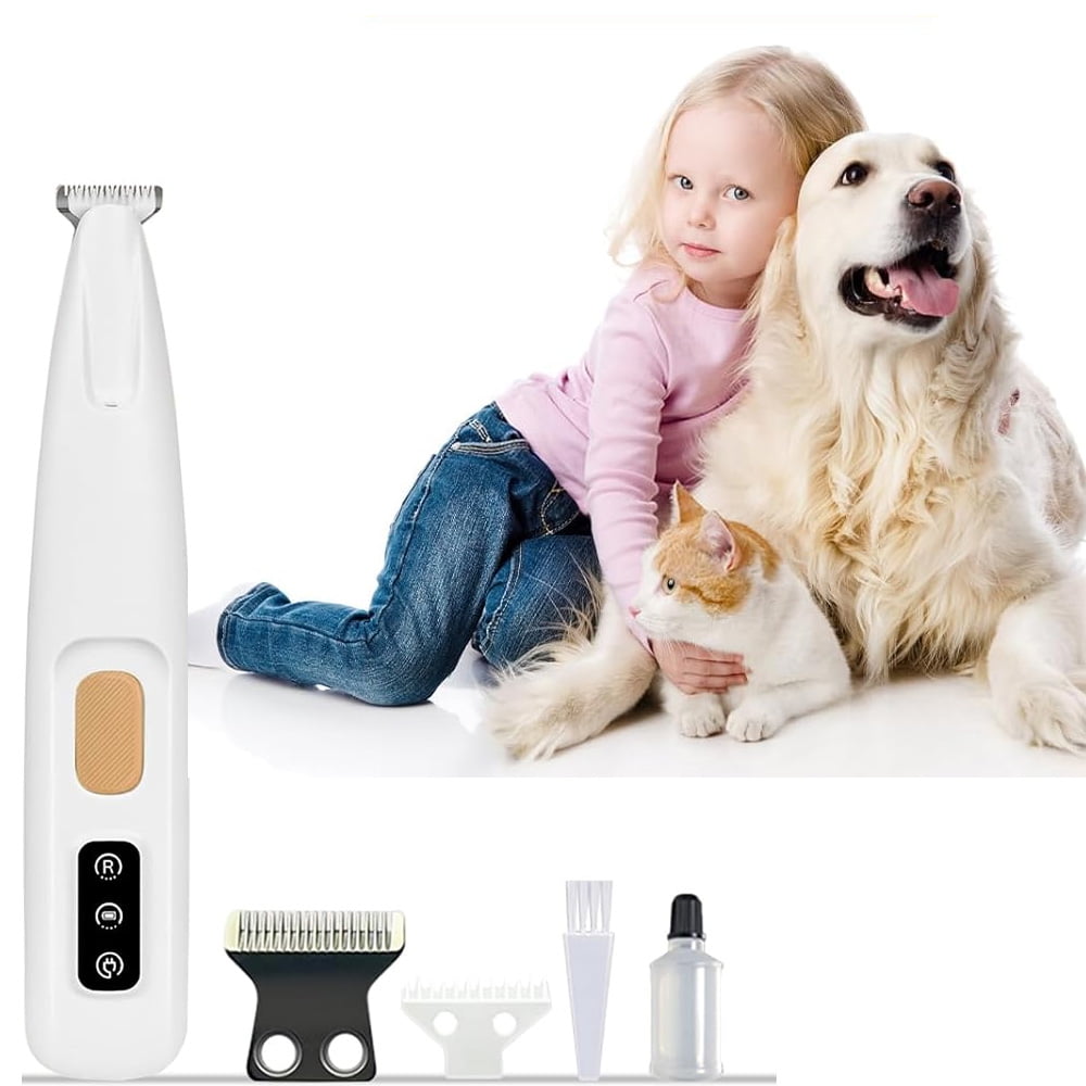 Dog Paw Trimmer, Pet Claw Trimmer with LED Light, Low Noise USB ...