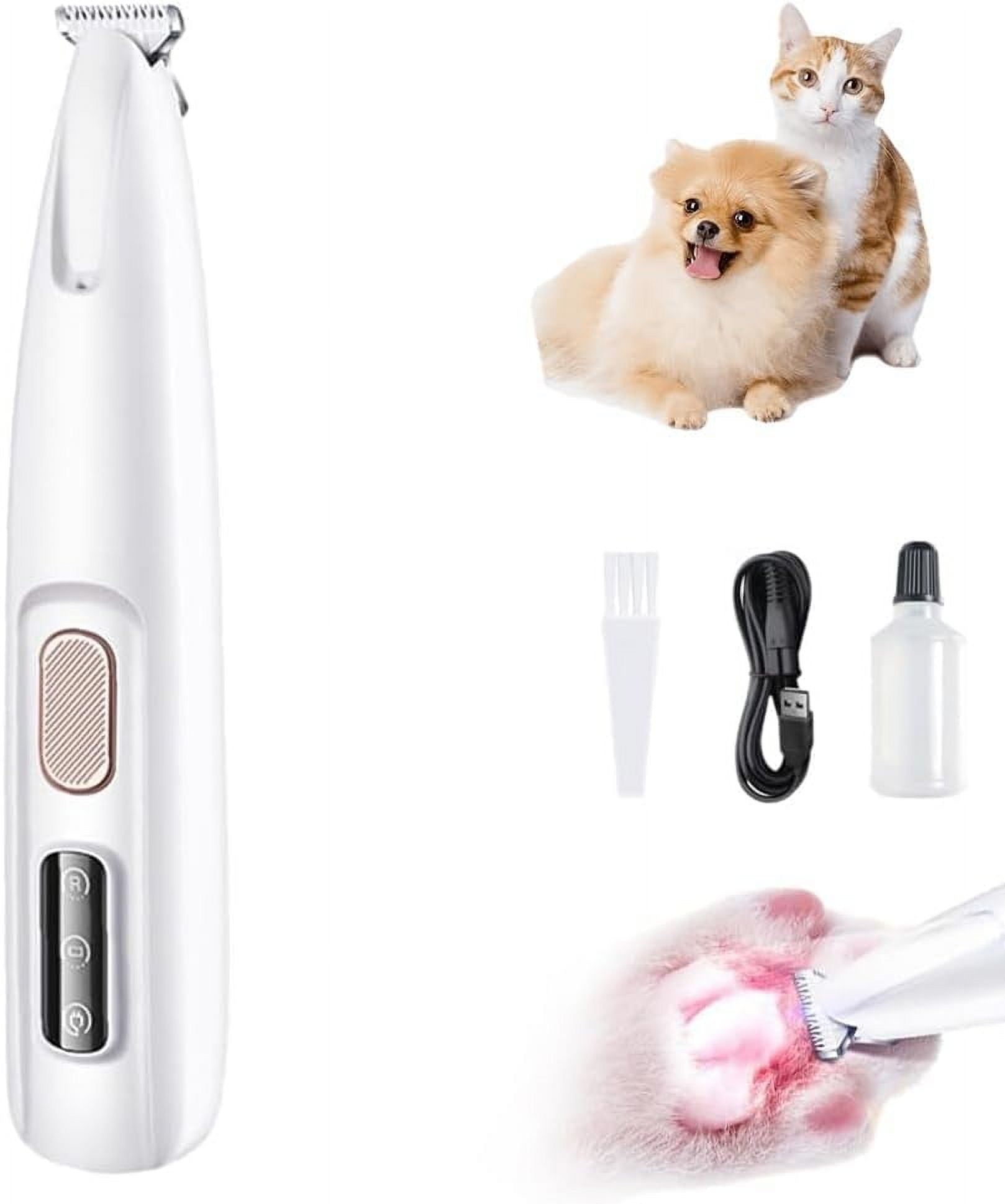 Dog Paw Trimmer, Pet Micro Precision Trimmer, 2 Speed Low Noise Waterproof Electric Shaver Paw ...