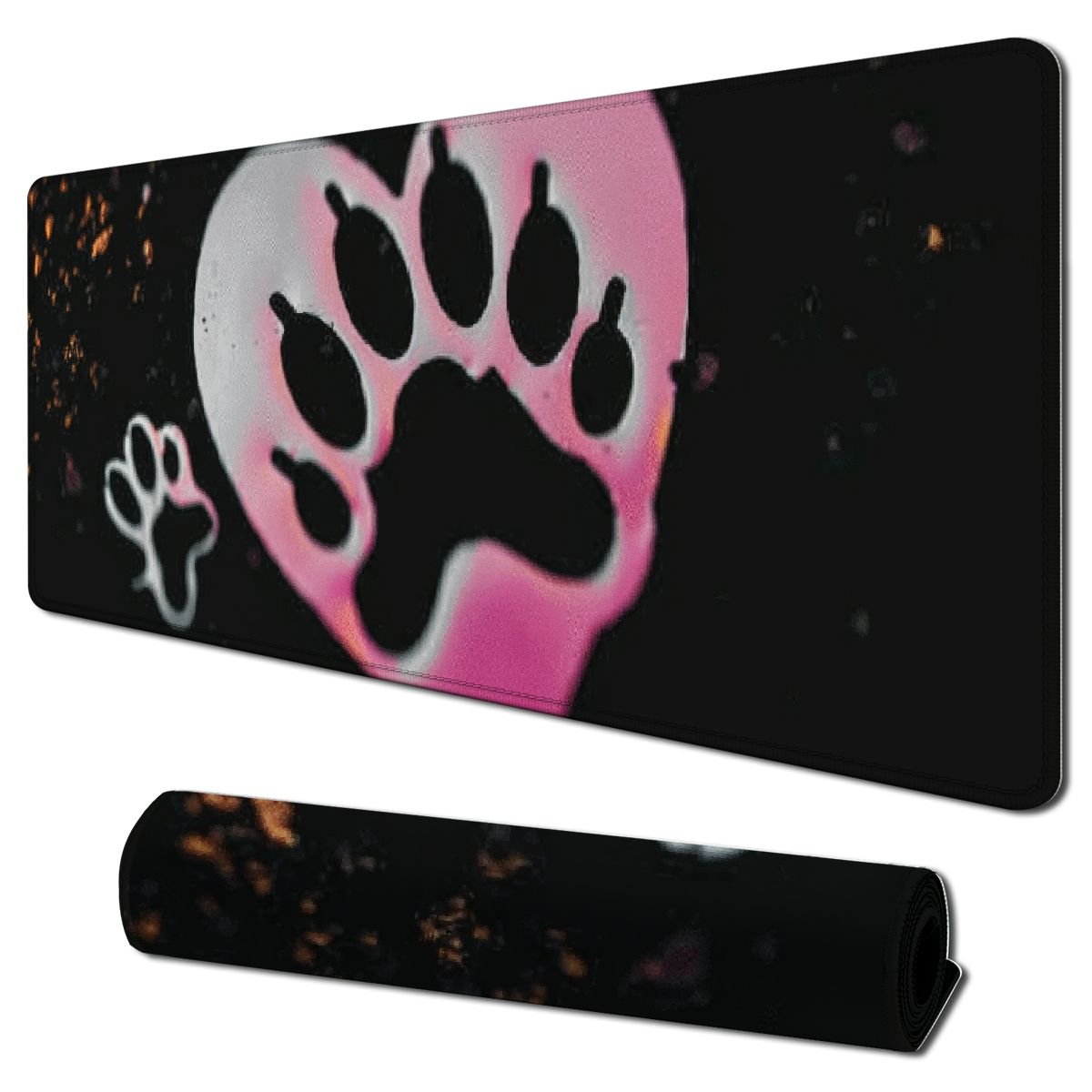Dog Paw and Heart Funny Desk Mat Protector Non-Slip Mouse Pad ...
