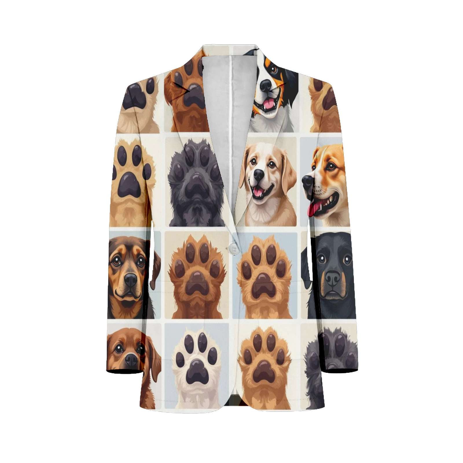 Dog Paws And Faces Pattern Customized Men's Suits full man Shawl Collar ...
