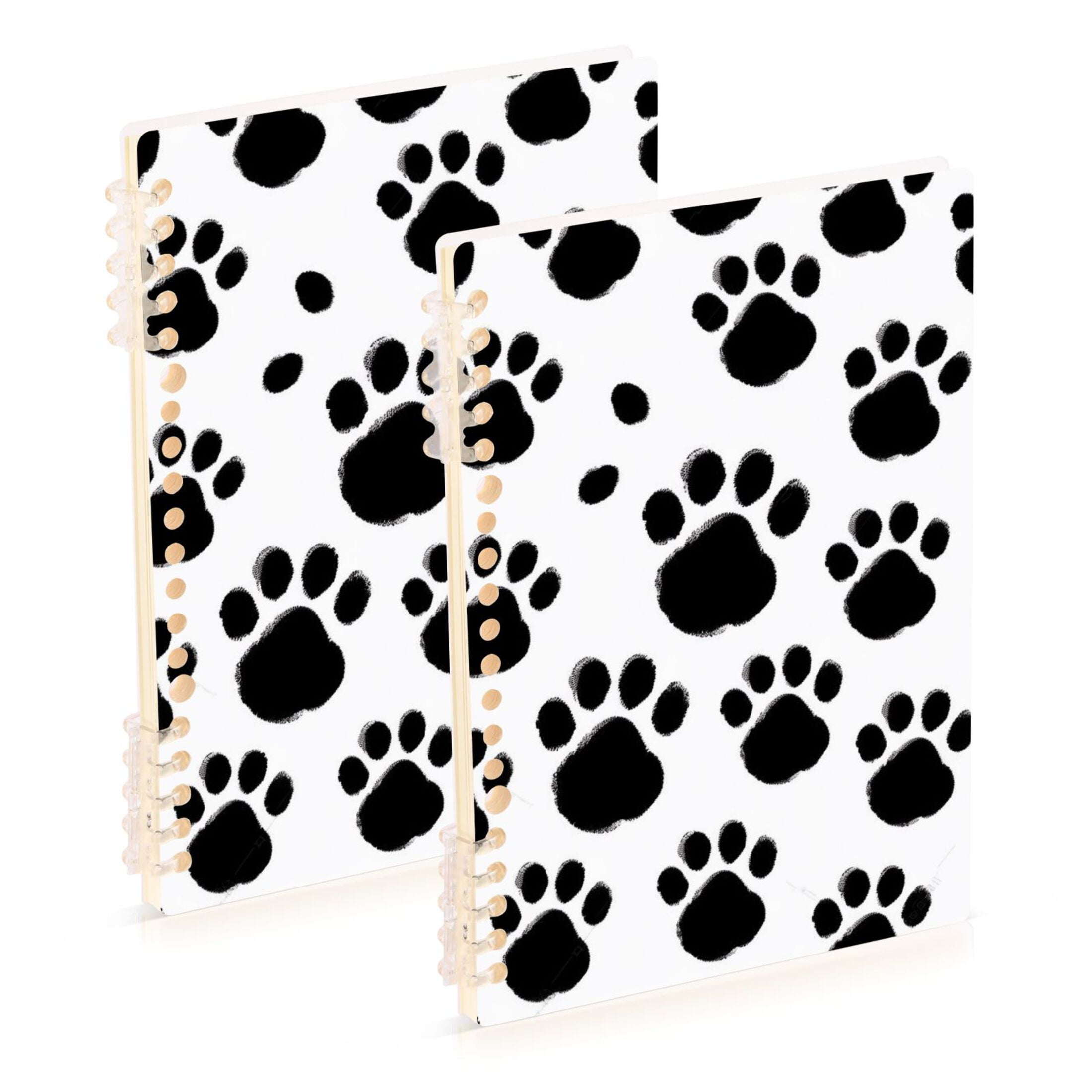 Dog Paws Black Ring Binder Notebook Journey Note Diary College Ruled ...