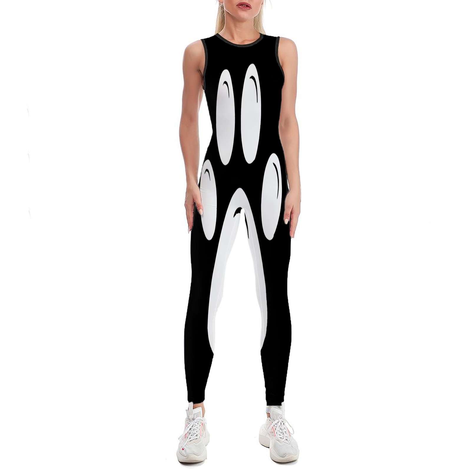 Dog Paws Hand Drawn Women's One Piece Yoga Jumpsuits Leggings Playsuit ...