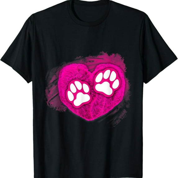 Dog Paws Heart Lovely Cute Dog Owner Gift T-Shirt - Walmart.com