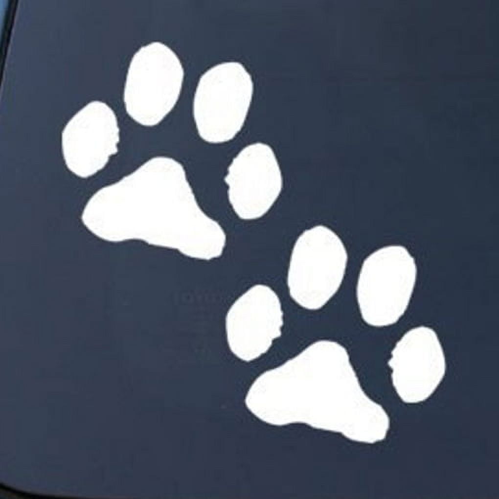 Dog Paws Vinyl Cut Decal With No Background | 5.5 Inch White Decal ...