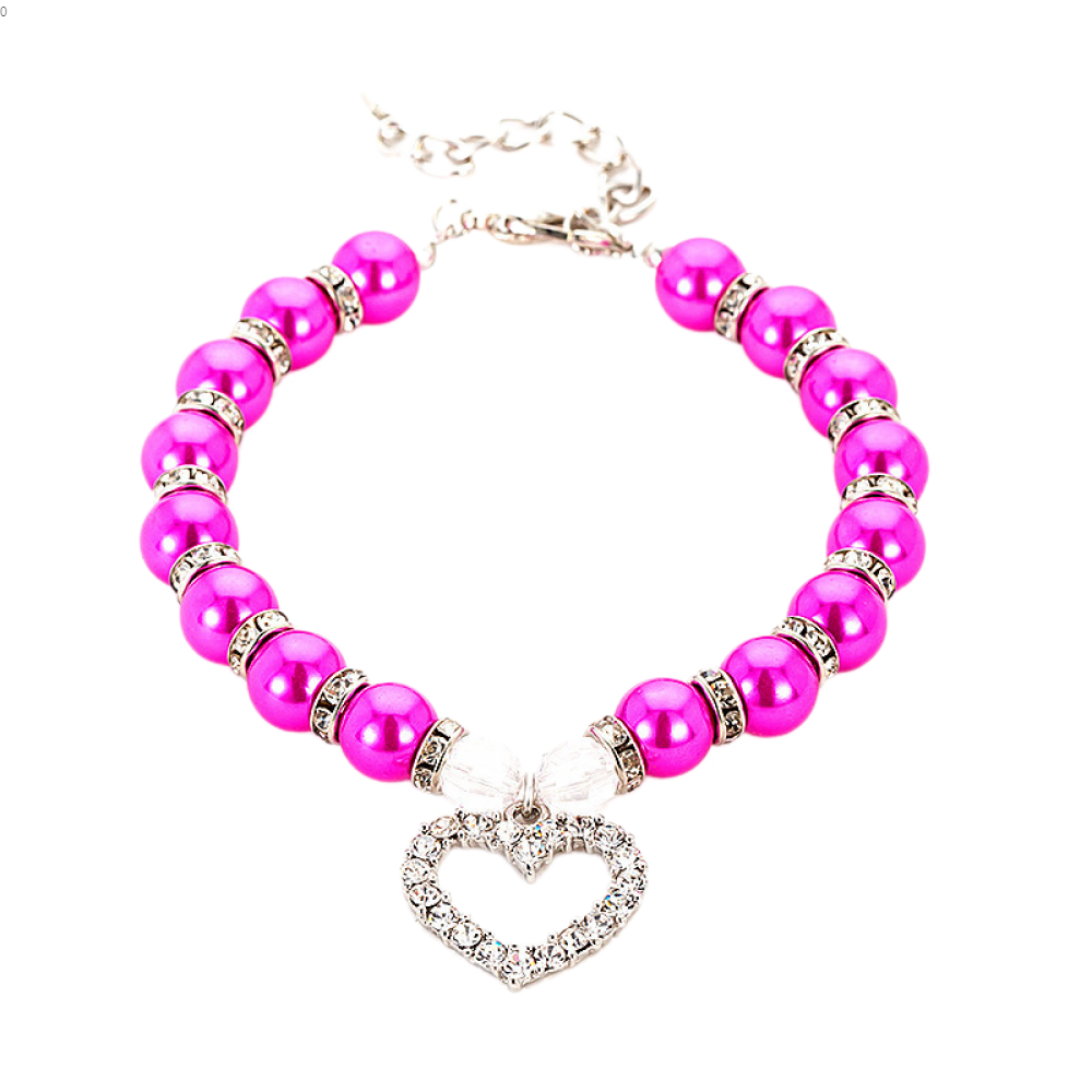 Dog Pearl Collars and Rhinestones Dog Collar Set, Pet Cat Pearl ...