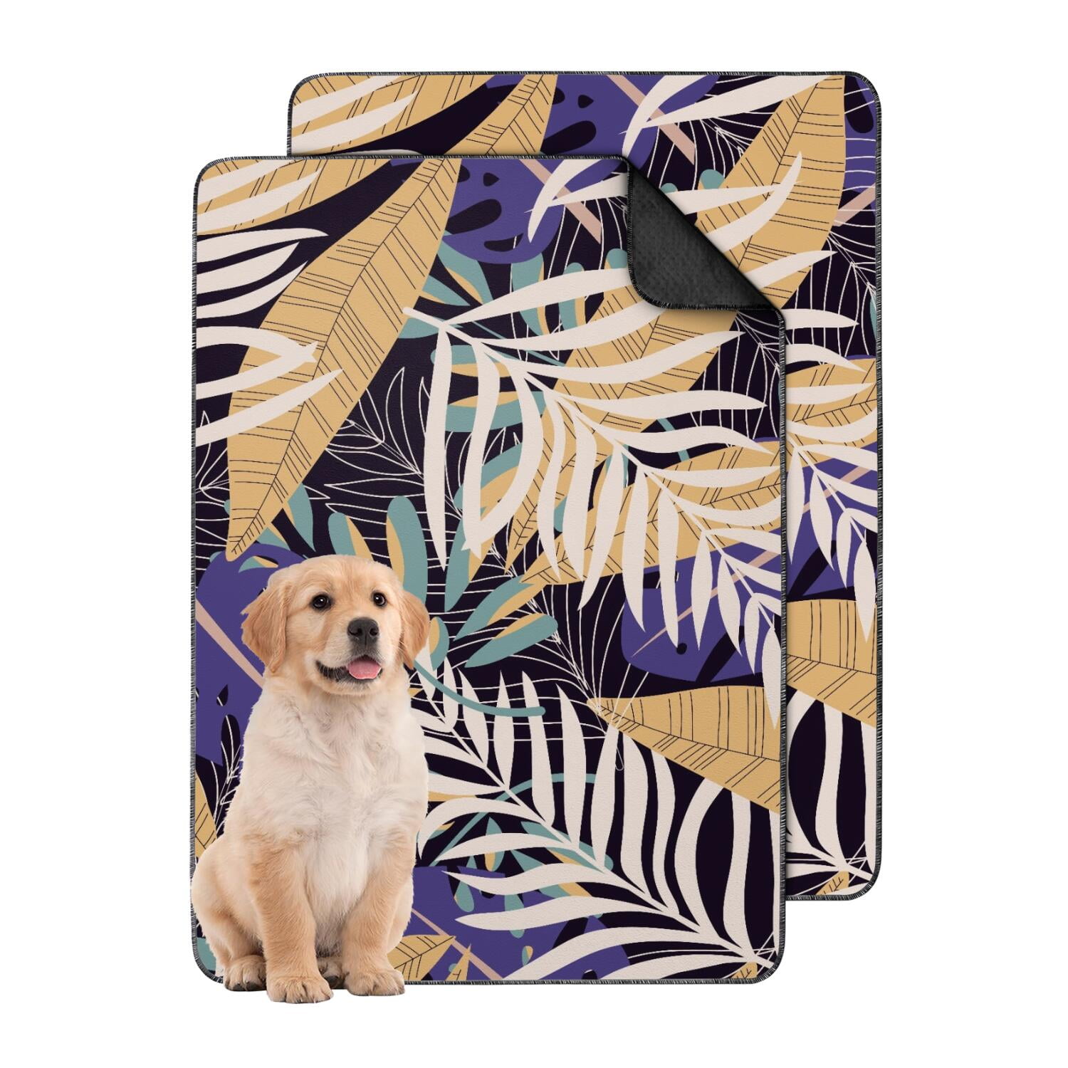 Dog Pee Mats Washable with Tropical Theme, Reusable Non-Skid Potty ...