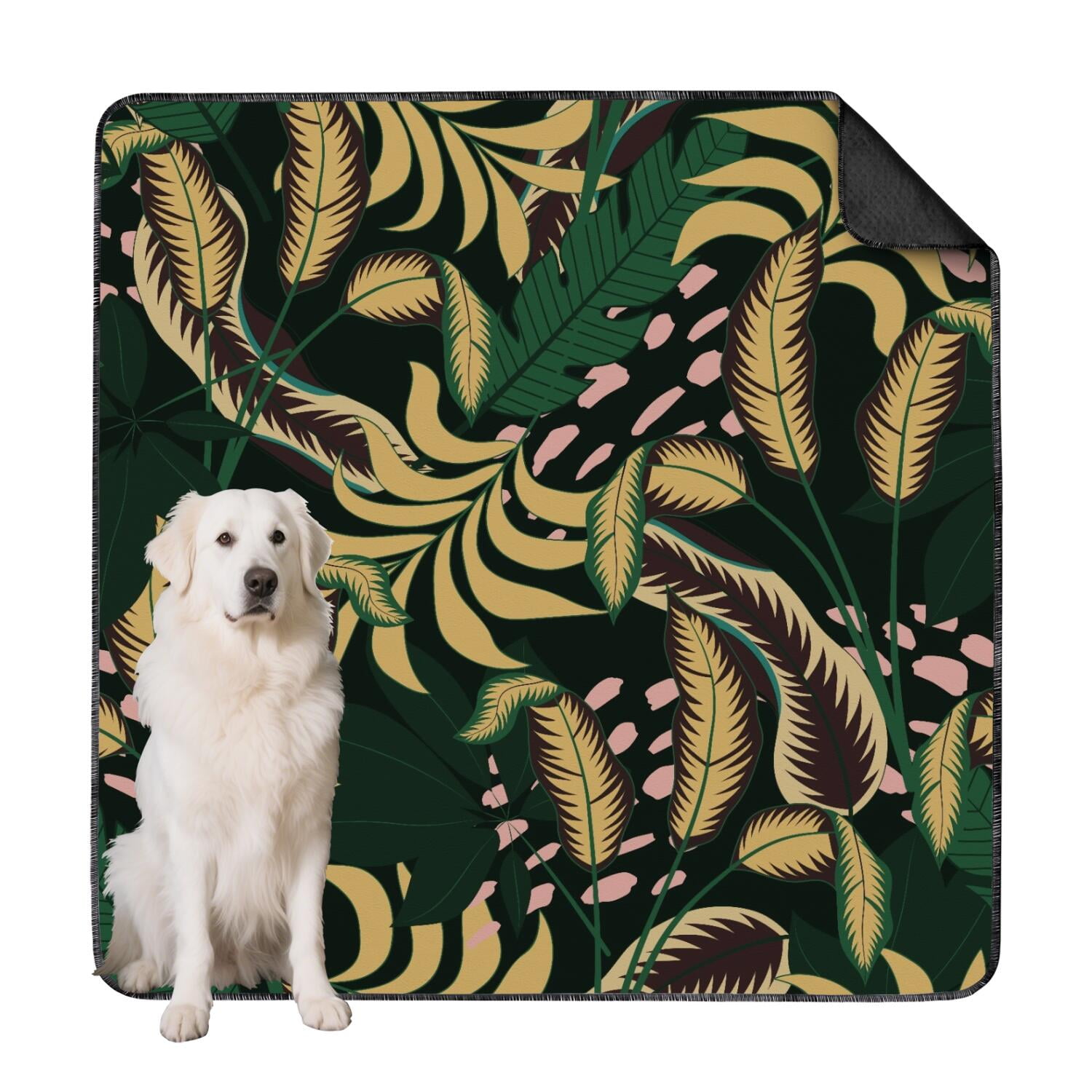 Dog Pee Mats Washable with Tropical Theme, Reusable Non-Skid Potty ...