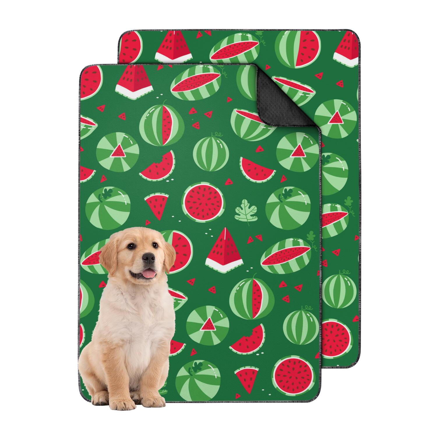 Dog Pee Pads Washable with Fruit Illustrations, Reusable Non-Slip Potty ...