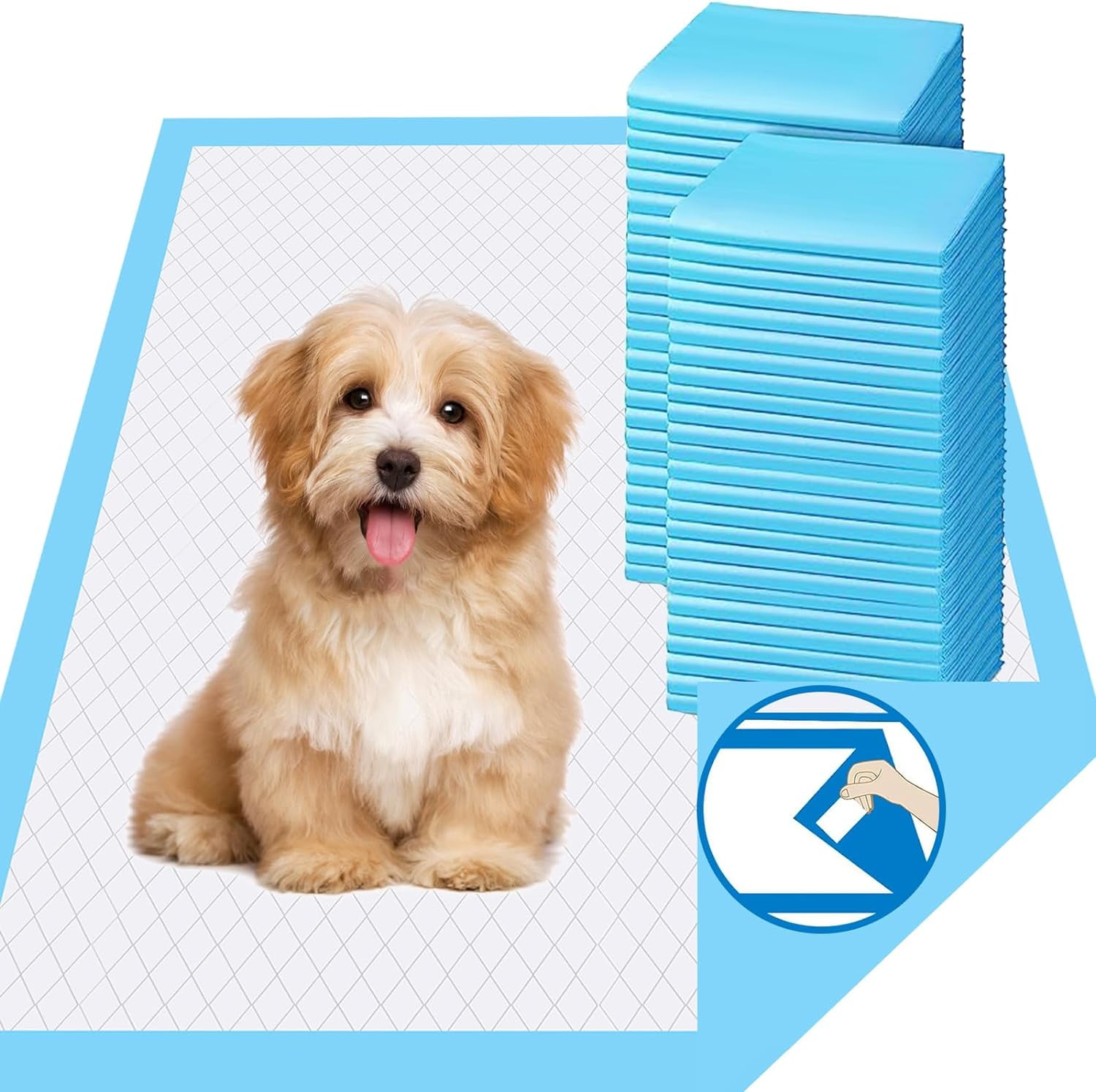 Dog Pee Pads for Dogs Large Blue Puppy Pads Pet Disposable Training ...