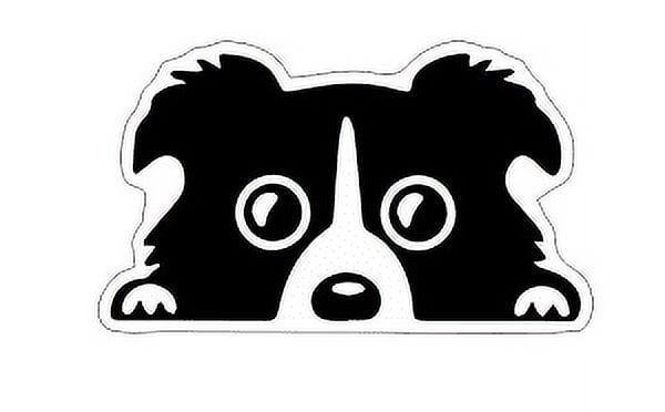 Dog Peeking Decal, Vinyl Dog Face Sticker for Car, Car Window Decal ...