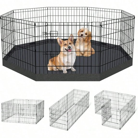 Dog Pen Pet Playpen Dog Fence Indoor Foldable Metal Wire Exercise Puppy ...