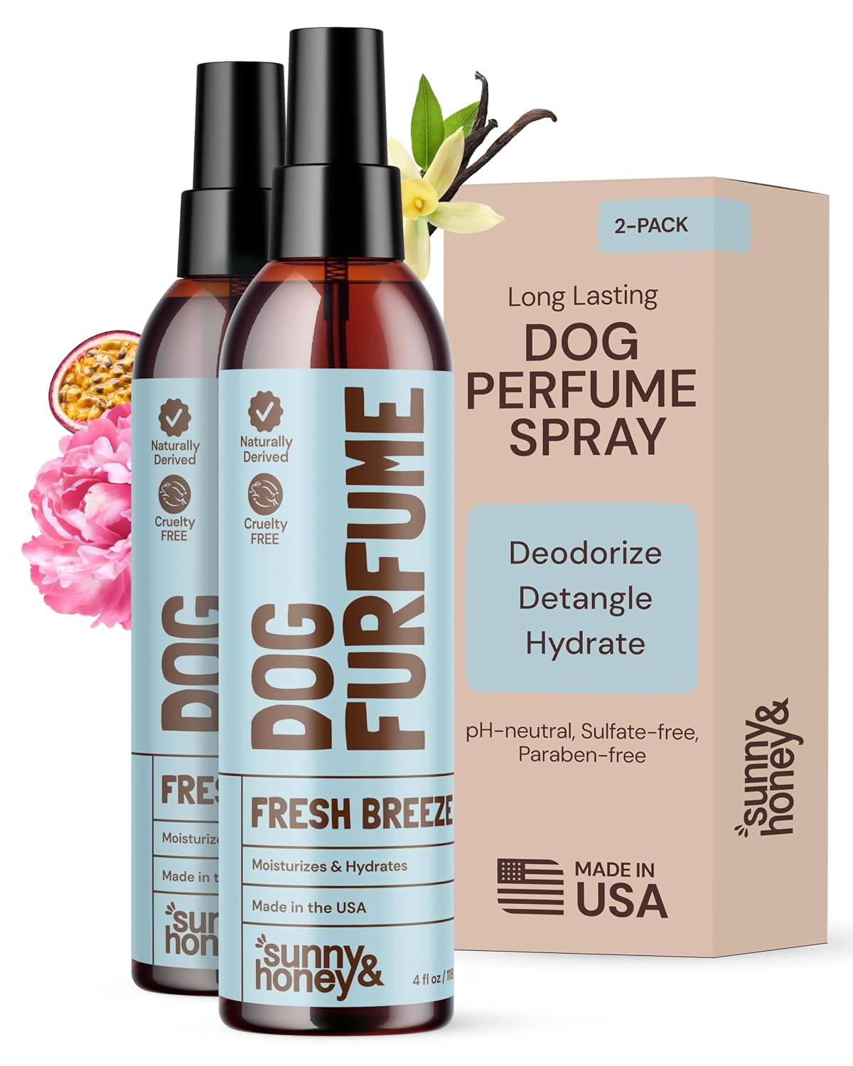 Dog Perfume Spray Long Lasting - 4 fl oz (2-Pack) - Deodorizing ...