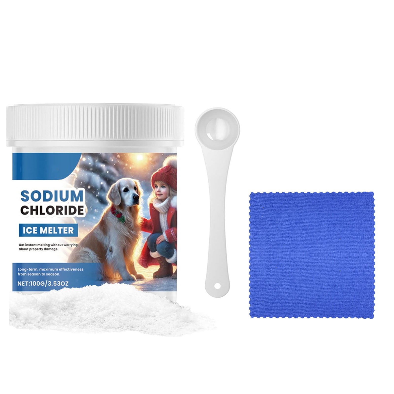Dog & Pet Friendly Ice Melter with Traction - Safe for Concrete & Wood ...