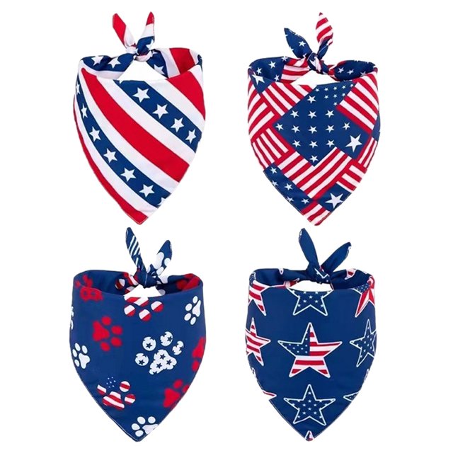 Dog Pet Scarf Day Bandana Independence Patriotic Puppy Bandanas Collar ...