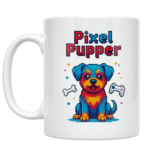 Dog Pixel Art Design - Dog Lover - 11 oz Ceramic Coffee Mug - Walmart.com