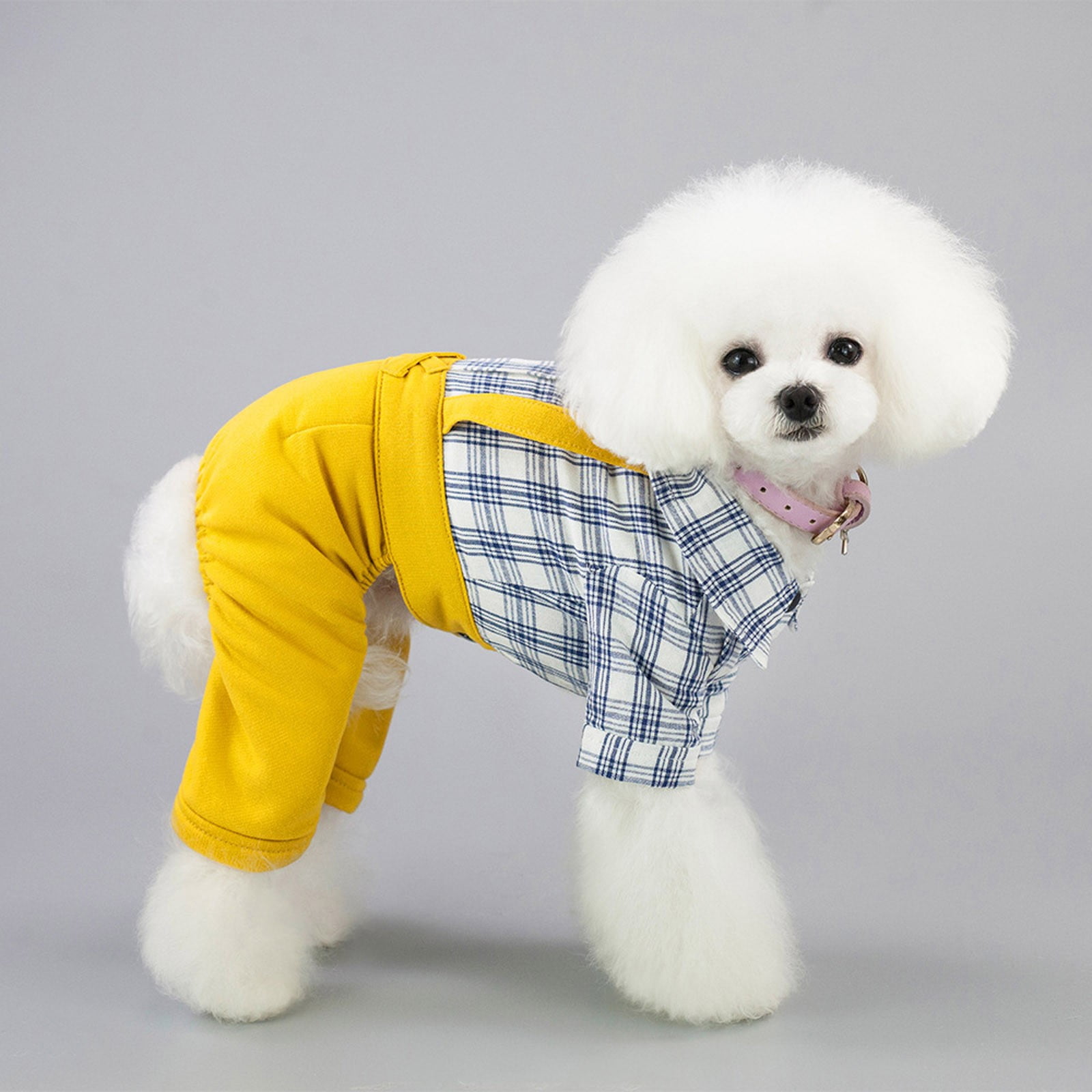 Dog Plaid Shirts Stylish Puppy Jumpsuit Comfortable Bib Overalls ...