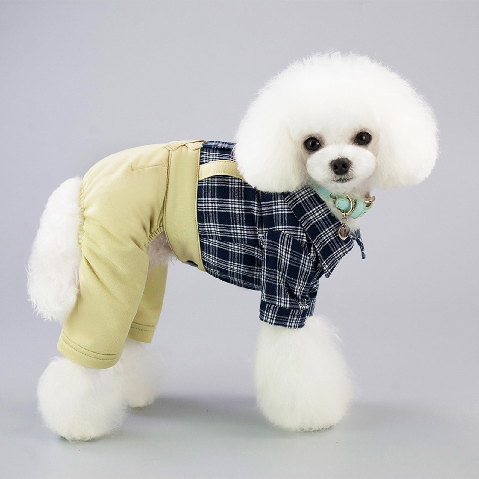 Dog Plaid Shirts Stylish Puppy Jumpsuit Comfortable Bib Overalls ...